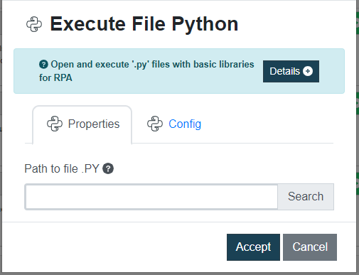 Ejecutar archivo Python - Rocketbot Docs