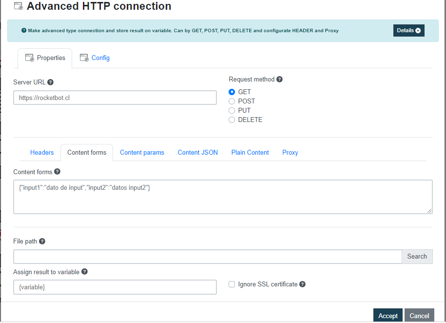 Conectar URL Avanzado - Rocketbot Docs