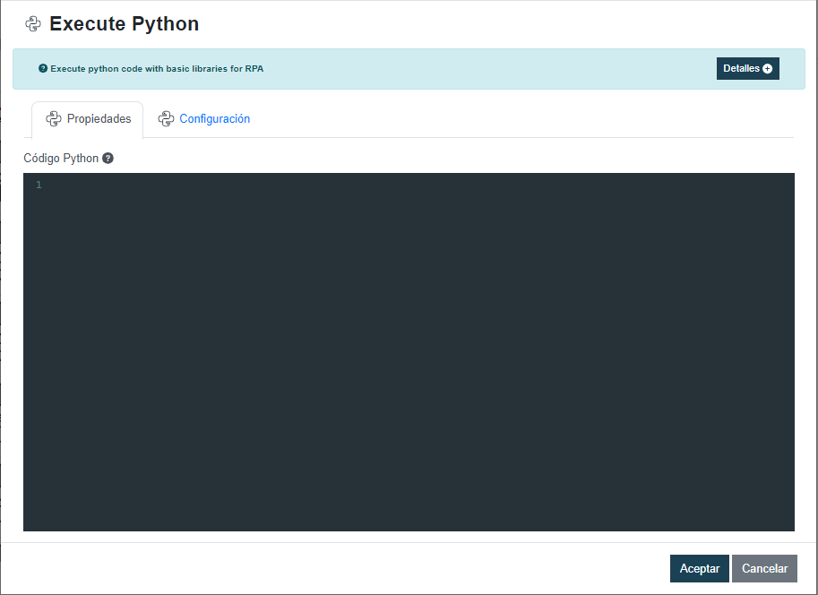 Ejecutar Python - Rocketbot Docs