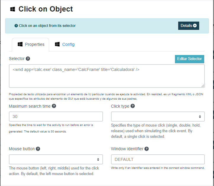 Click en Objeto - Rocketbot Docs