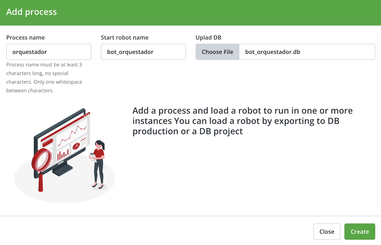 Orquestador Rocketbot : Como crear mi primer proceso - Rocketbot Docs