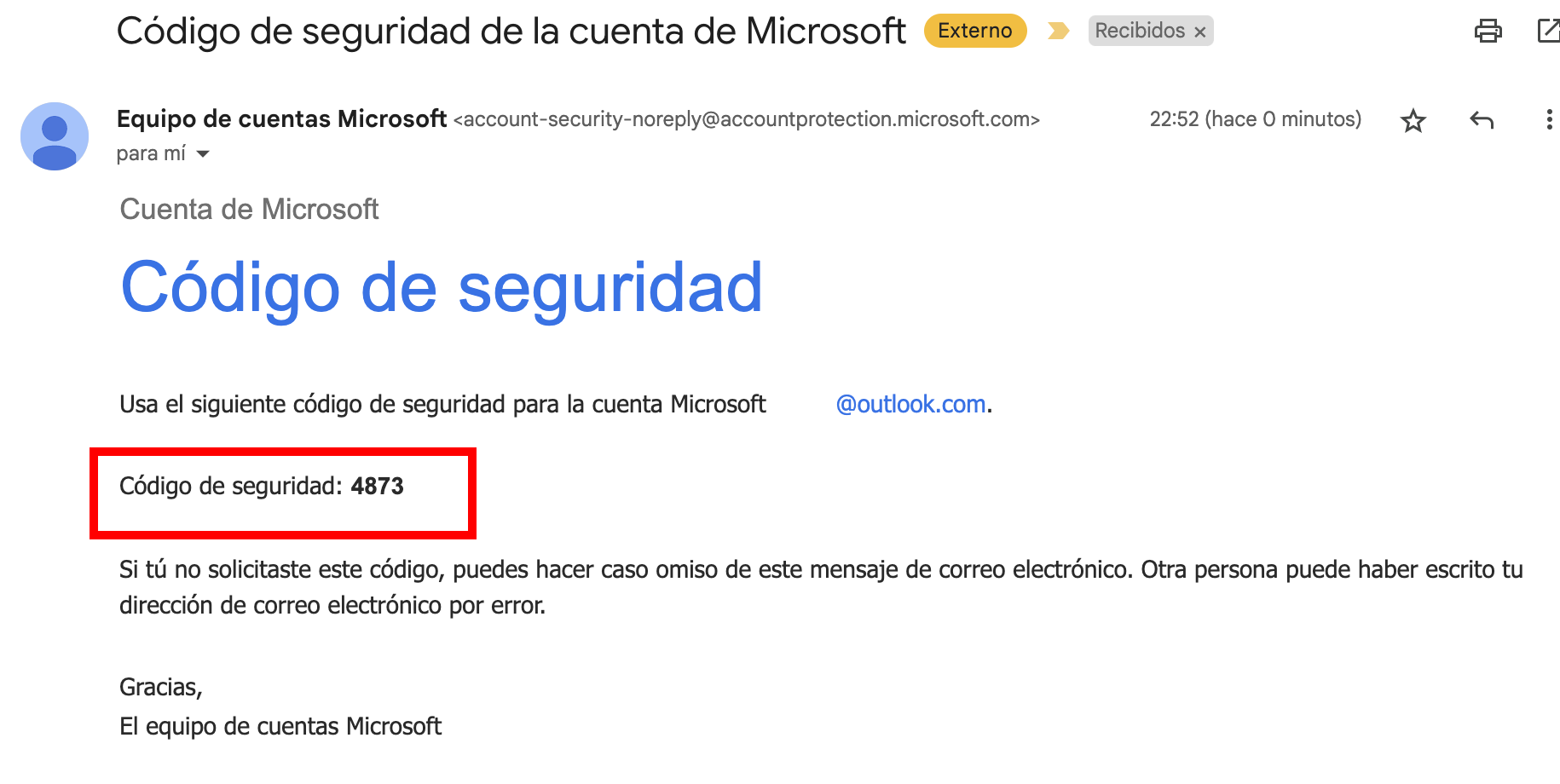 Crear contraseña de aplicación para Outlook - Rocketbot Docs