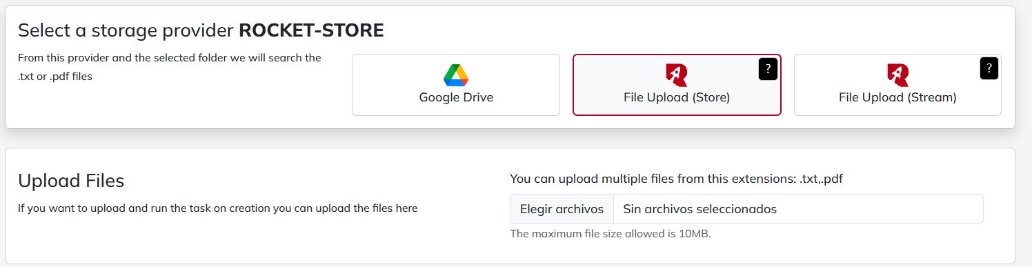 AI Studio/Rocketbot: New Task (TEXT) - Rocketbot Docs